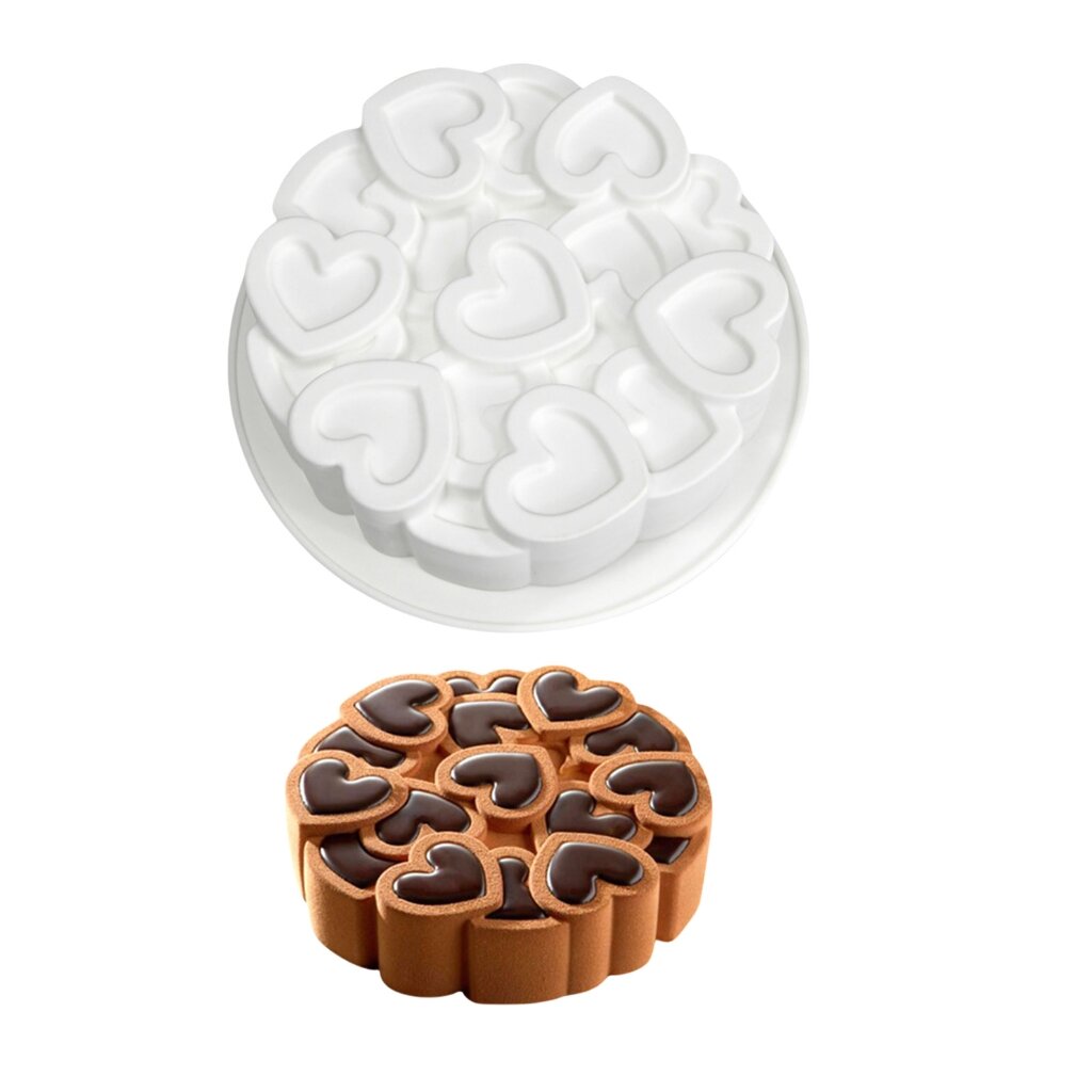 Силиконовая форма для муссового торта в форме сердца на День Святого Валентина