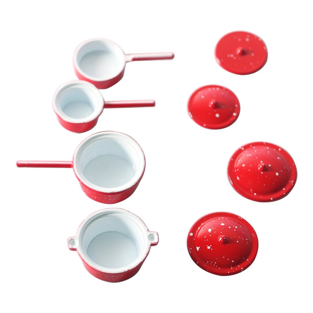 Набор сковороды и кастрюли для ролевых игр, модель игрушечной посуды для кухни кукольного домика 1:12