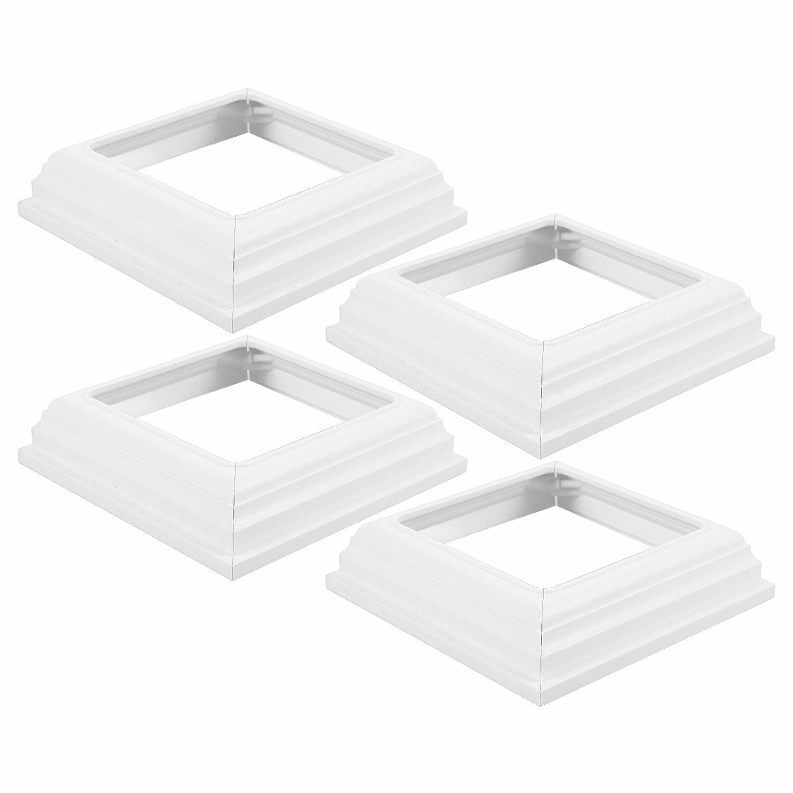 Белая виниловая юбка для столба забора, 4 шт, декоративное покрытие для дома