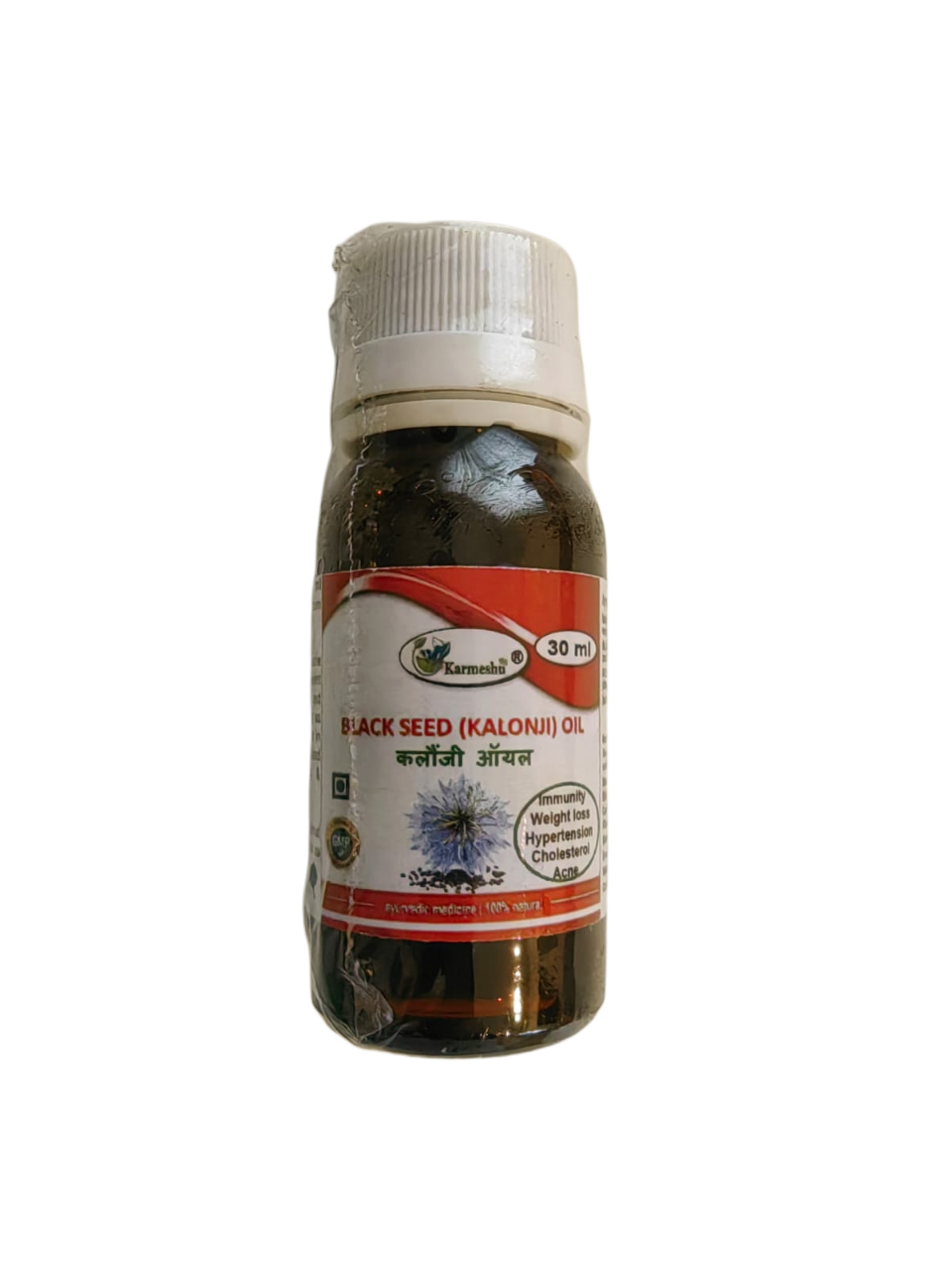 BLACK SEED (KALONJI) OIL, Karmeshu (масло черного тмина (Калонджи), Кармешу), стекло 30 мл.