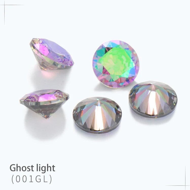 Циркон круглый 4-10 мм, PIPATIAN, для рукоделия 10mm 20pcs, Ghost light