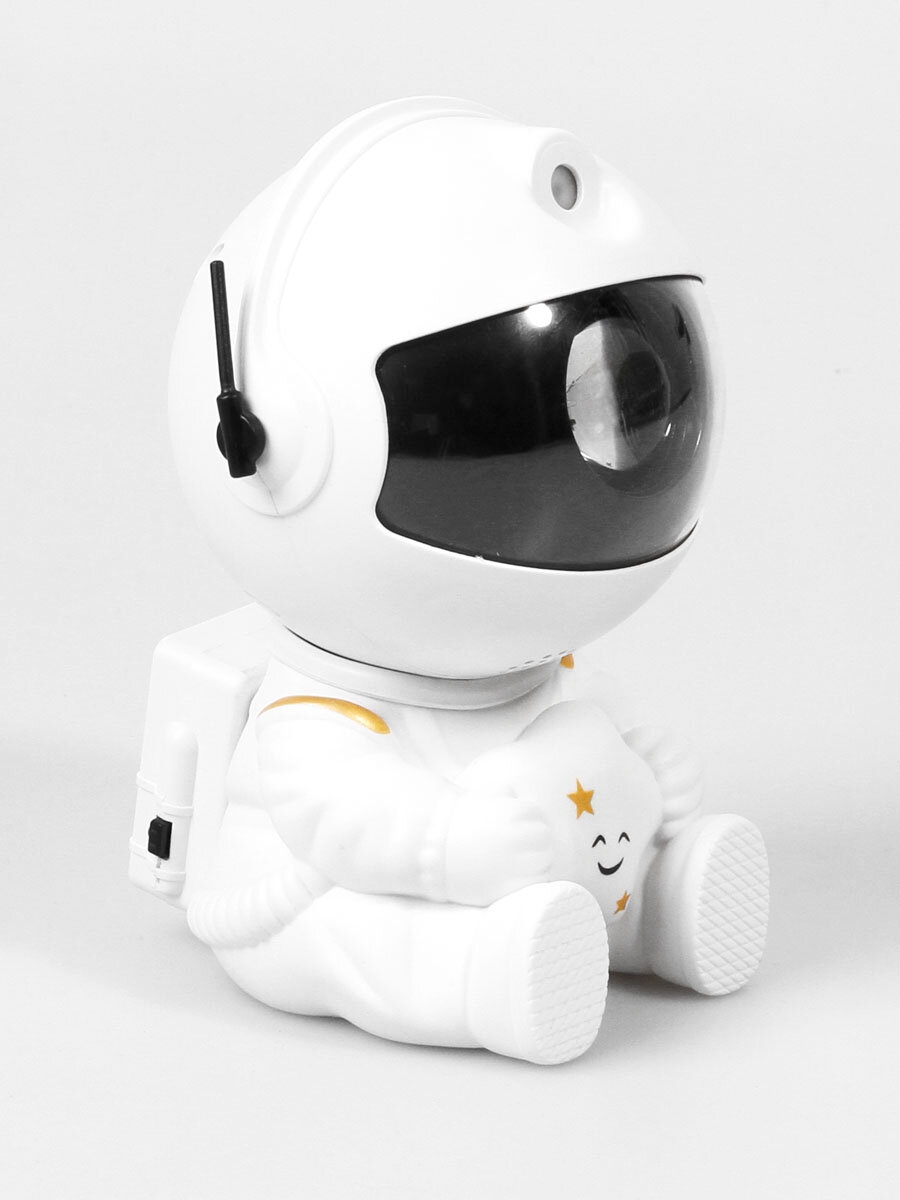 Ночник Космонавт, проектор звездного неба, настольный светильник, детский ночник с пультом, белый, астронавт