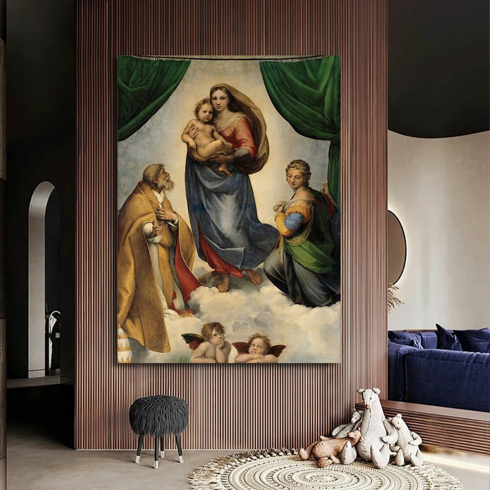 Сикстинская мадонна / рафаэль, Репродукция картин, 40х60 см.