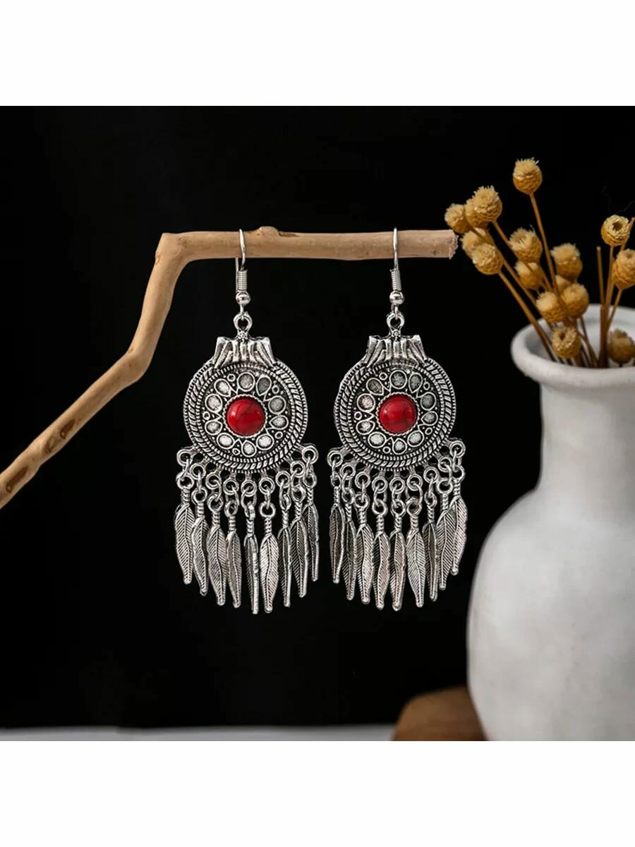 Серьги, эмаль, бирюза синтетическая