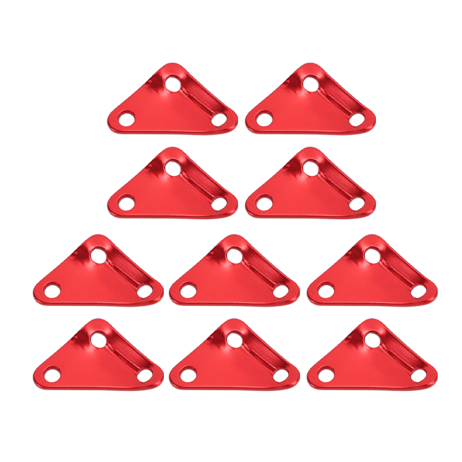 10 шт. Треугольные натяжители для палаточных веревок из алюминиевого сплава, сверхлегкие и прочные, для паракорда, регуляторы натяжения веревки, красные