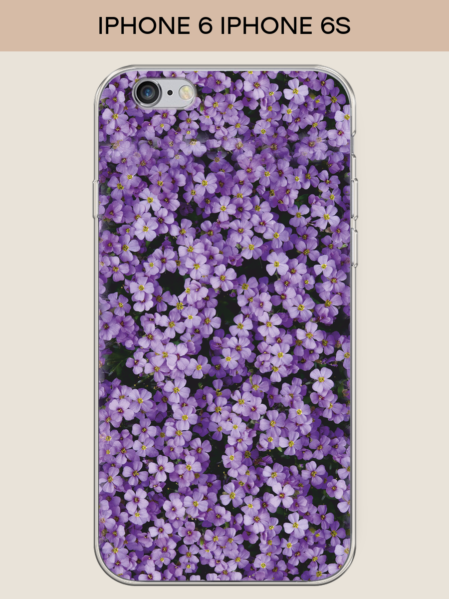 Силиконовый чехол "Фиолетовый цветочный ковёр" на Apple iPhone 6/6S / Айфон 6/6S