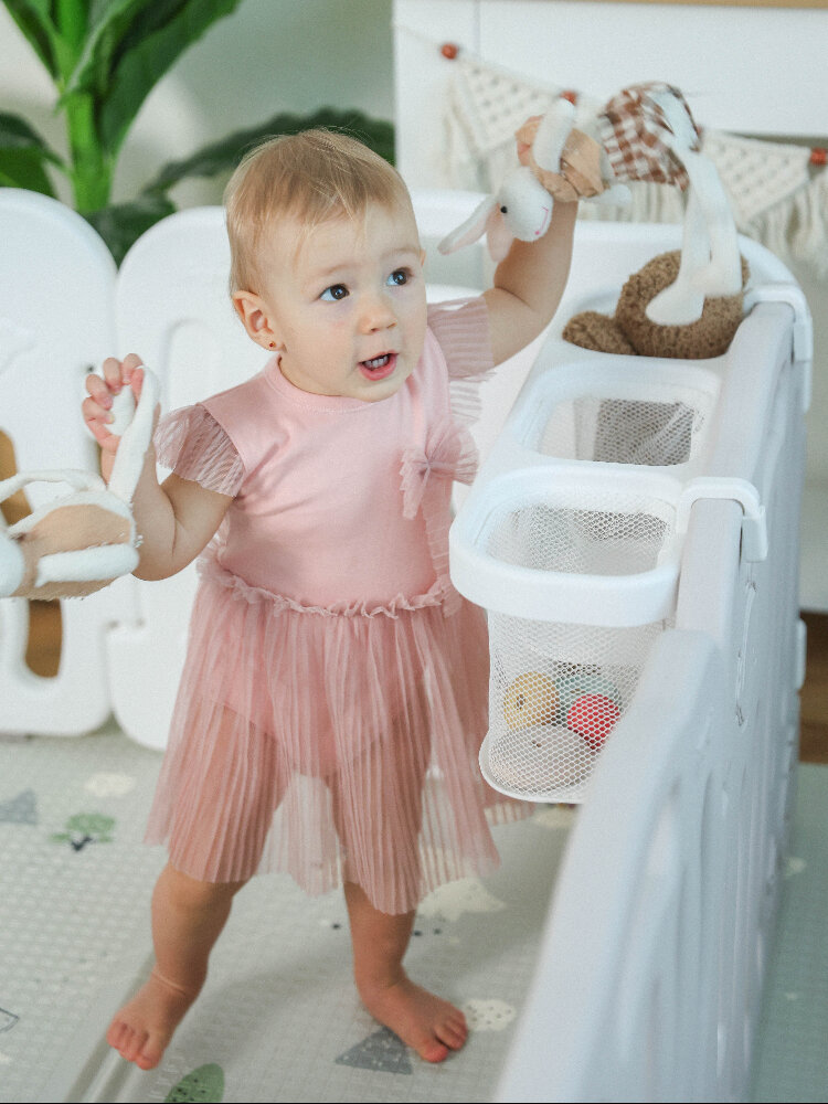 Корзина подвесная для игрушек Ifam "Multi-Basket", для манежа/кроватки, пластик, белая, 3 отсека