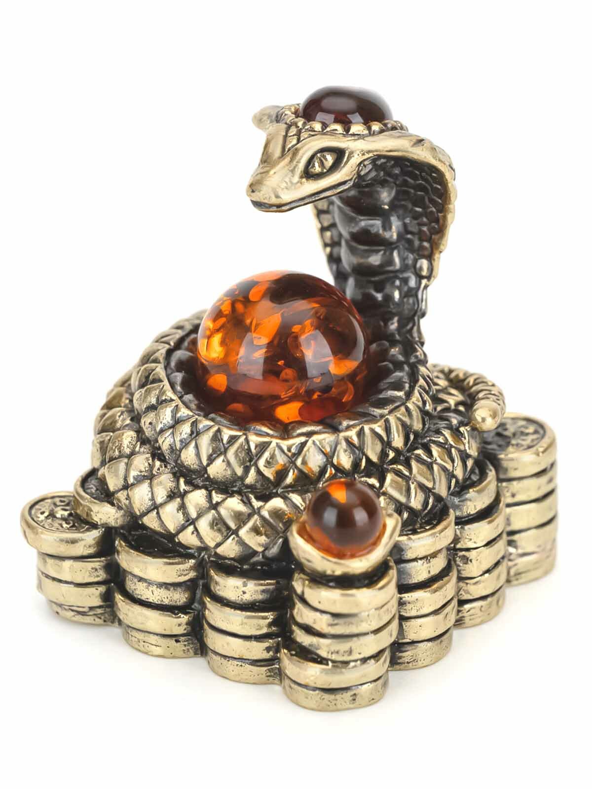 Сувенирная фигурка - Кобра Денежная, Балтийский Янтарь, 4,2 см