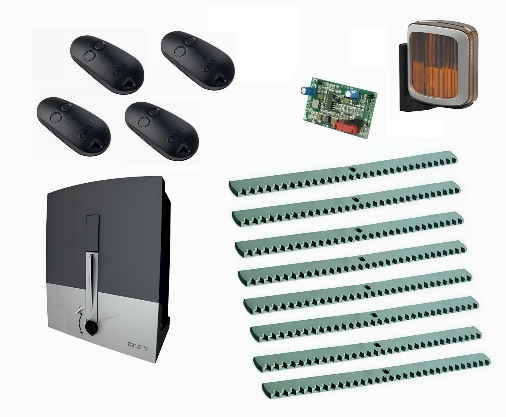 Автоматика для откатных ворот BXL04AGS KIT8-LA-T4, комплект: привод, радиоприемник, 4 пульта, лампа, 8 реек