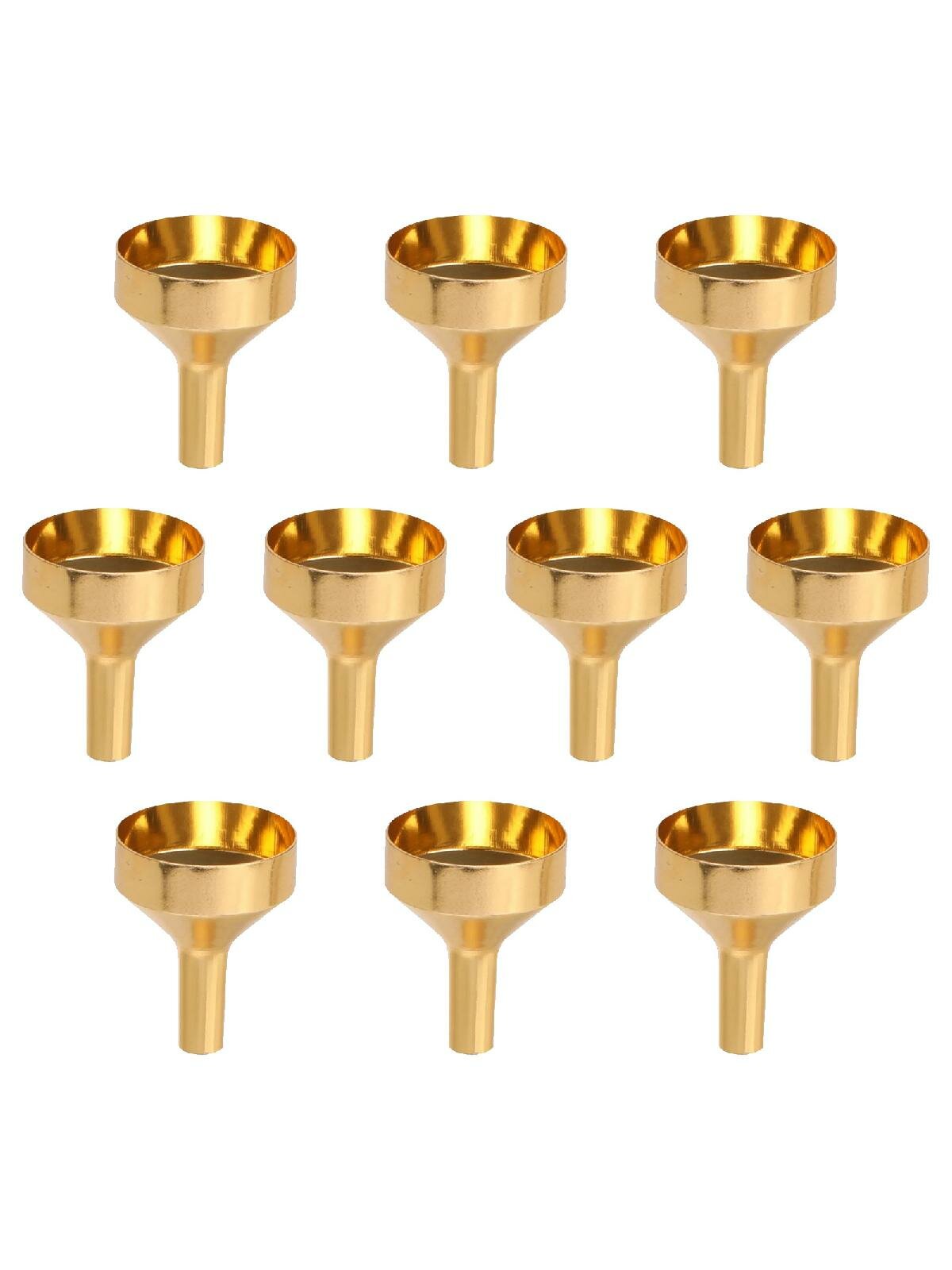 Набор из 10 небольших металлических воронок для духов. Кухонная воронка для удобного переливания и наполнения маленьких флаконов.