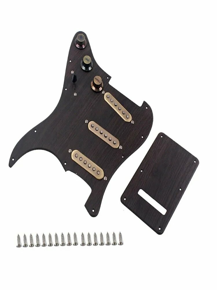 Дерево и латунь Звукосниматели Alnico V с предустановленной накладкой SSS Pickguard для страт-гитары. ST звукосниматель для электрогитары