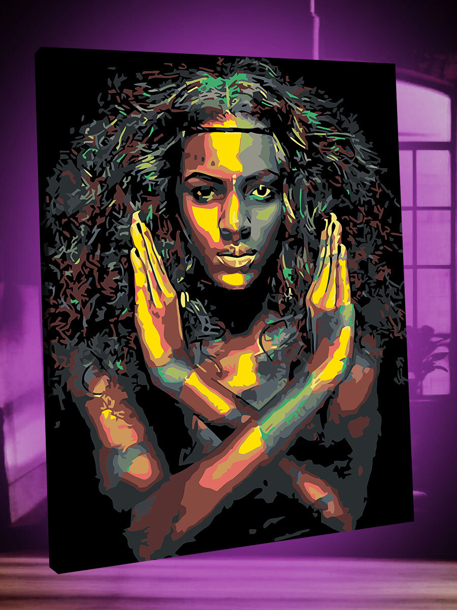 Картина по номерам Портрет девушки с золотом / Portrait of a girl with gold холст на подрамнике