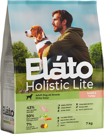 Elato_ Сухой корм ELATO Holistic Lite для привередливых собак всех пород с кроликом и индейкой, 7кг 7 кг