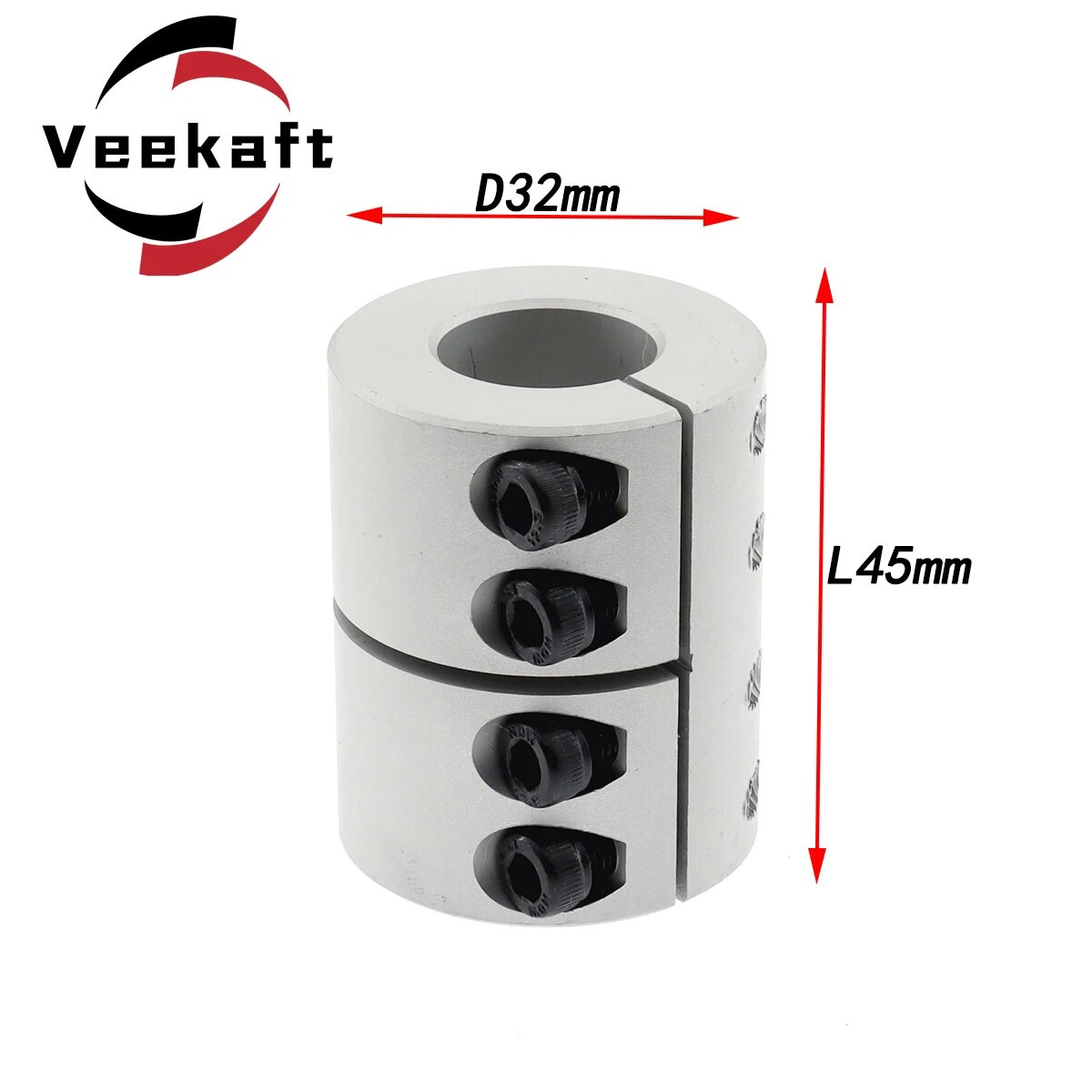 Муфта Veekaft D32L45 для 3D-принтера 8/10/12/14/15/16 мм 12X12