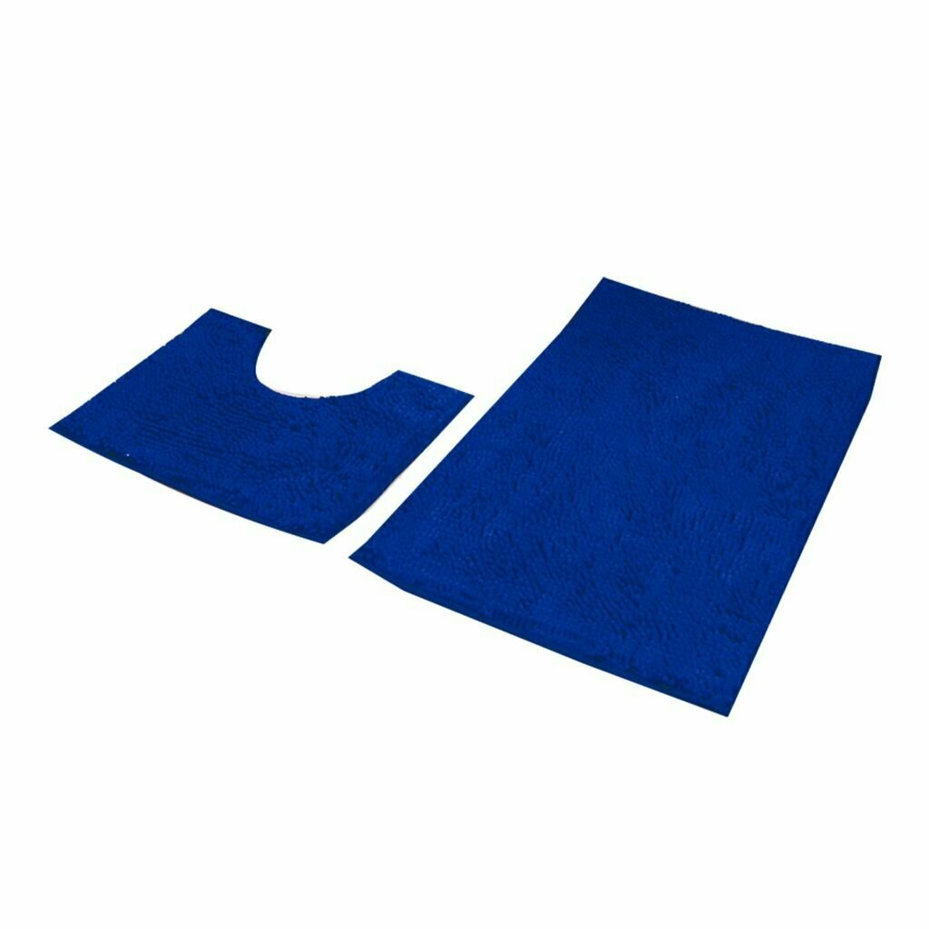 Комплект из 2 предметов, плюшевый ковер из синели для ванной комнаты-королевский синий
