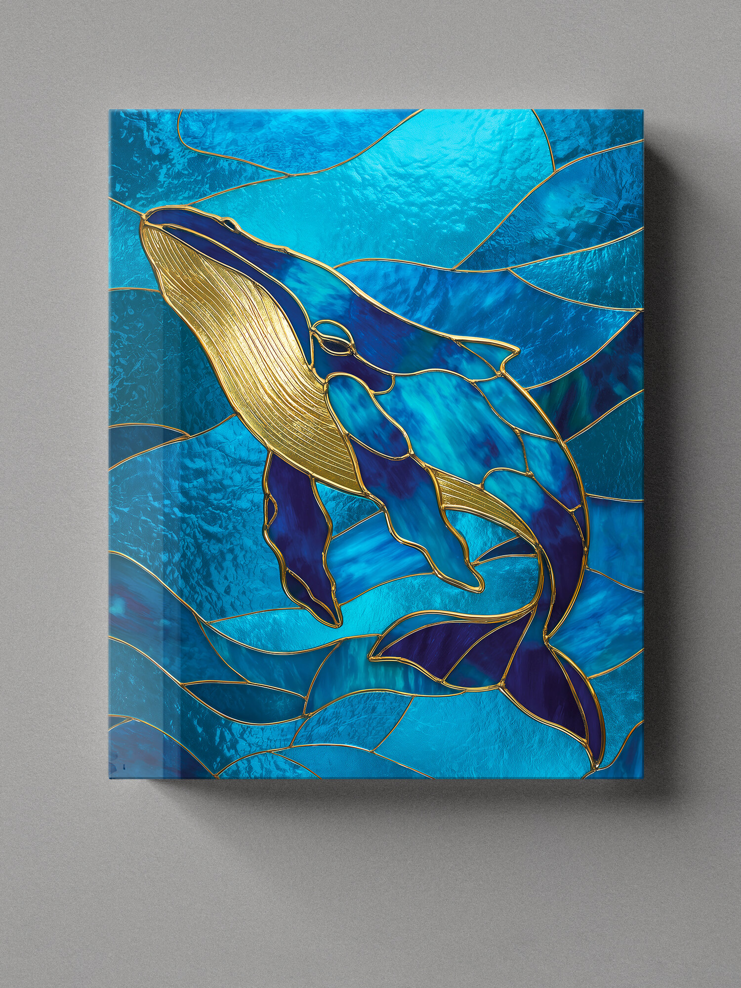 Картина Postermarket "Кит, витраж" на стекле, цифровая печать, 40x50 см