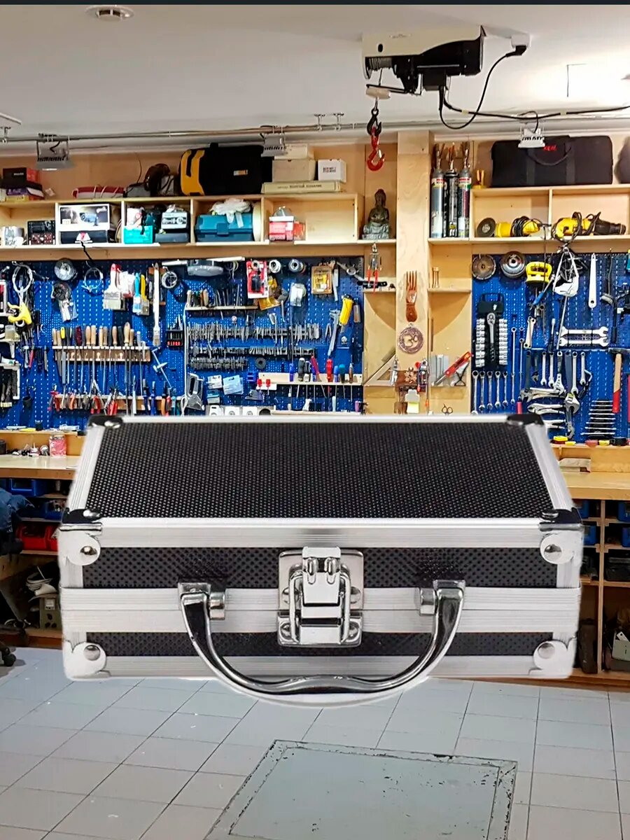 Ящик для инструментов, 21 см х 21см х 6,5 см, алюминиевый сплав, для хранения, бокс органайзер