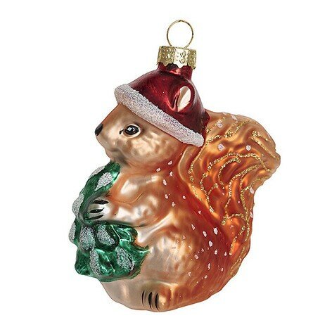 Игрушка на елку Белка с елочкой, 9см