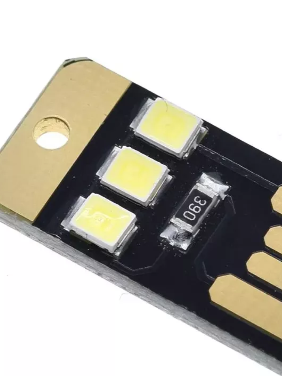 Модуль USB мини фонарика на трех 2835 LED светодиодах. Цвет черный.6 ШТ.