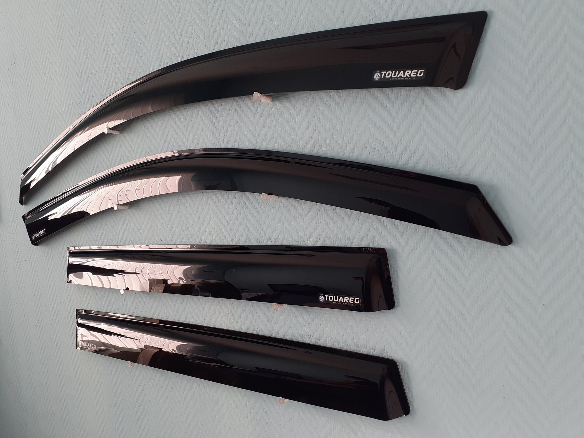 Дефлекторы окон Volkswagen Touareg 1 поколение с 2002 по 2010, к-т 4 шт, скотч 3M