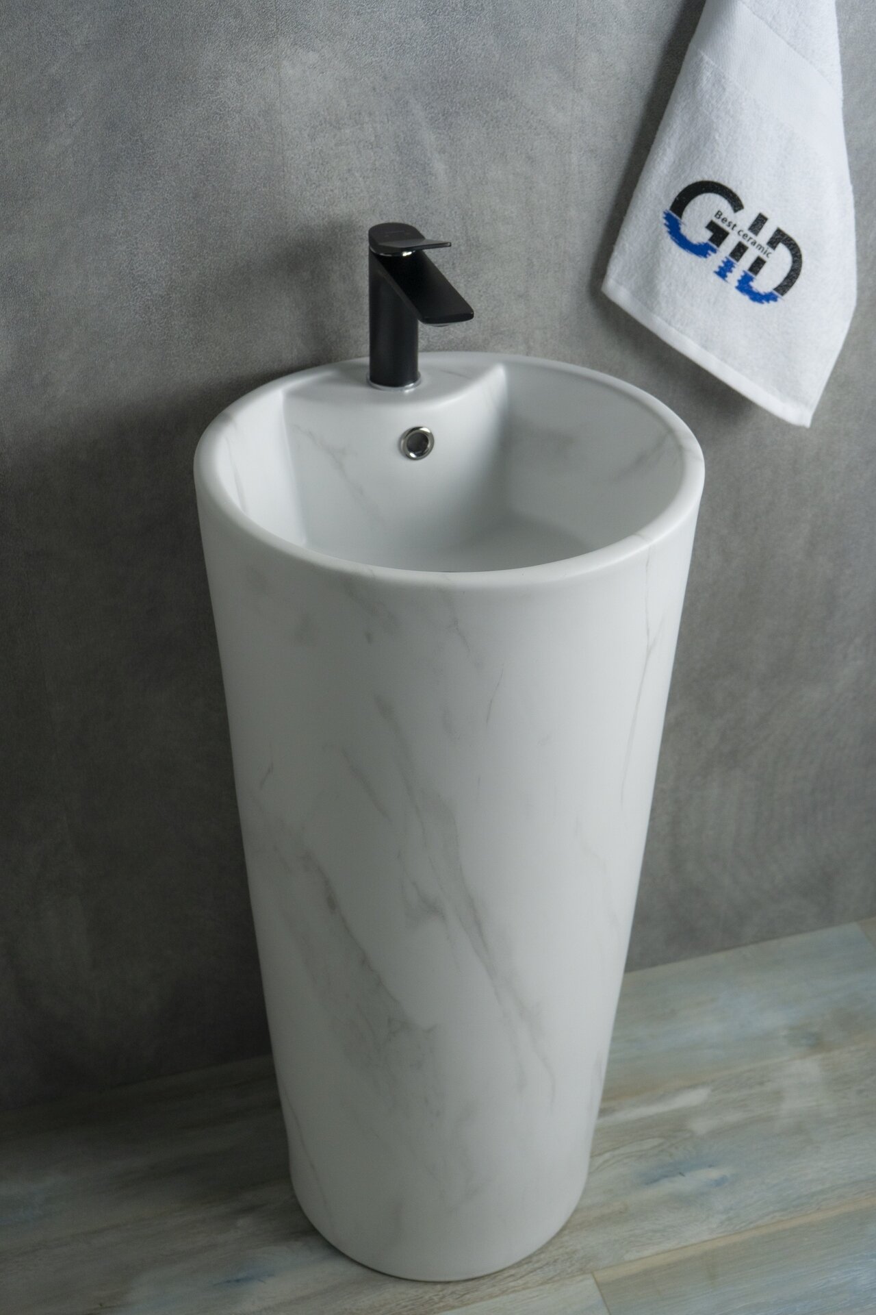 Раковина Gid Nb131ws 81111 напольная под камень матовый 40x40x84