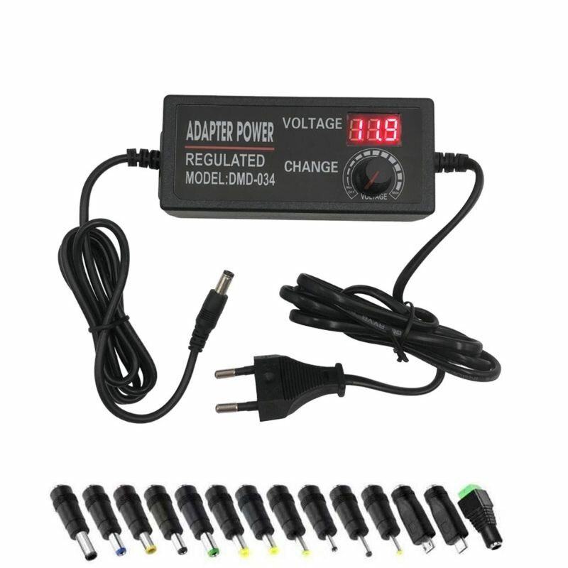 Регулируемый источник питания 3 24V2A, светодиодный адаптер с 14 головками-Европейский стандарт