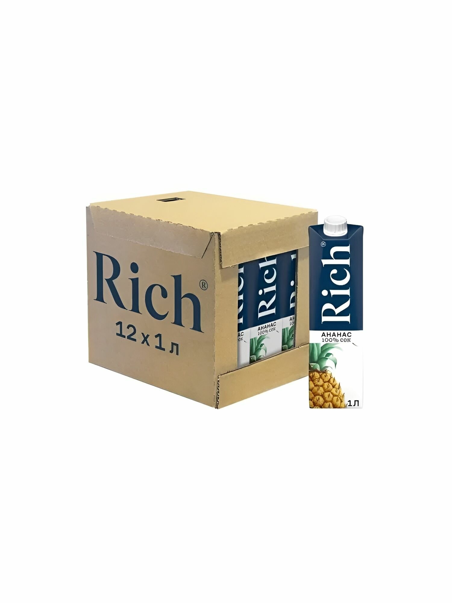 Сок Rich (Рич) Ананас, 12 шт по 1 л