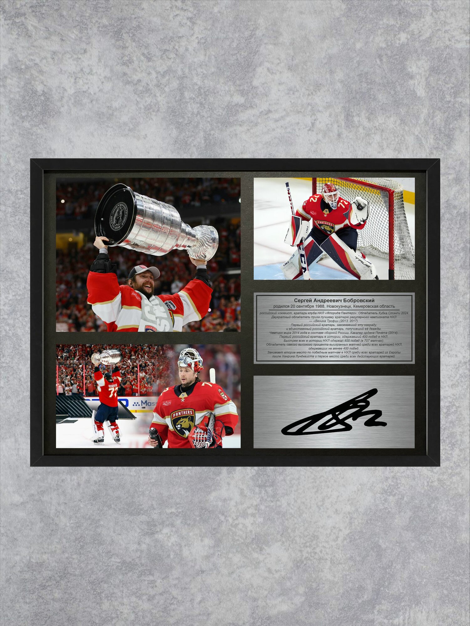Сергей Бобровский автограф и фотографии в рамке
