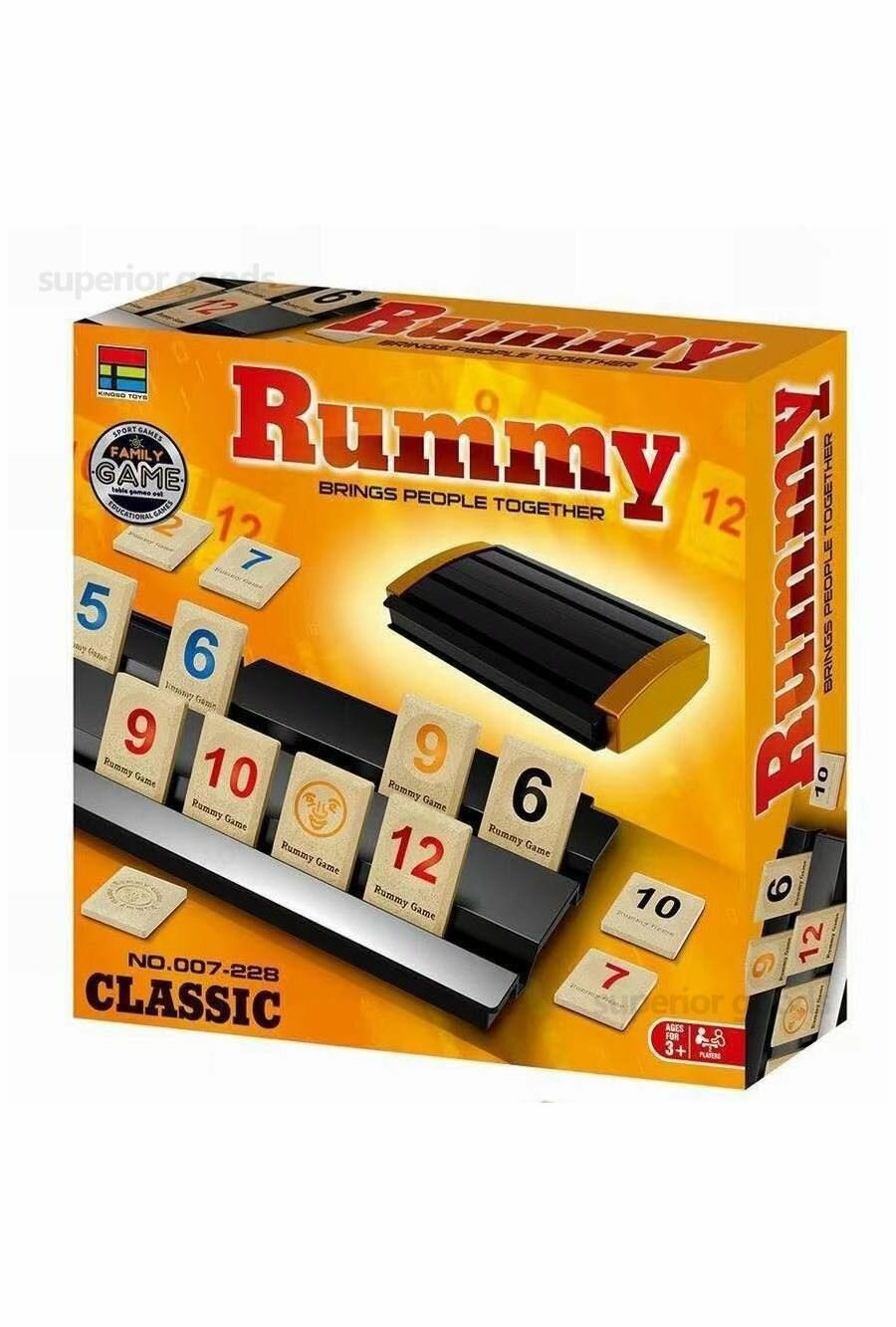 Настольная игра RUMMY руммикуб дорожная версия с пеналом (версия на английском)-.