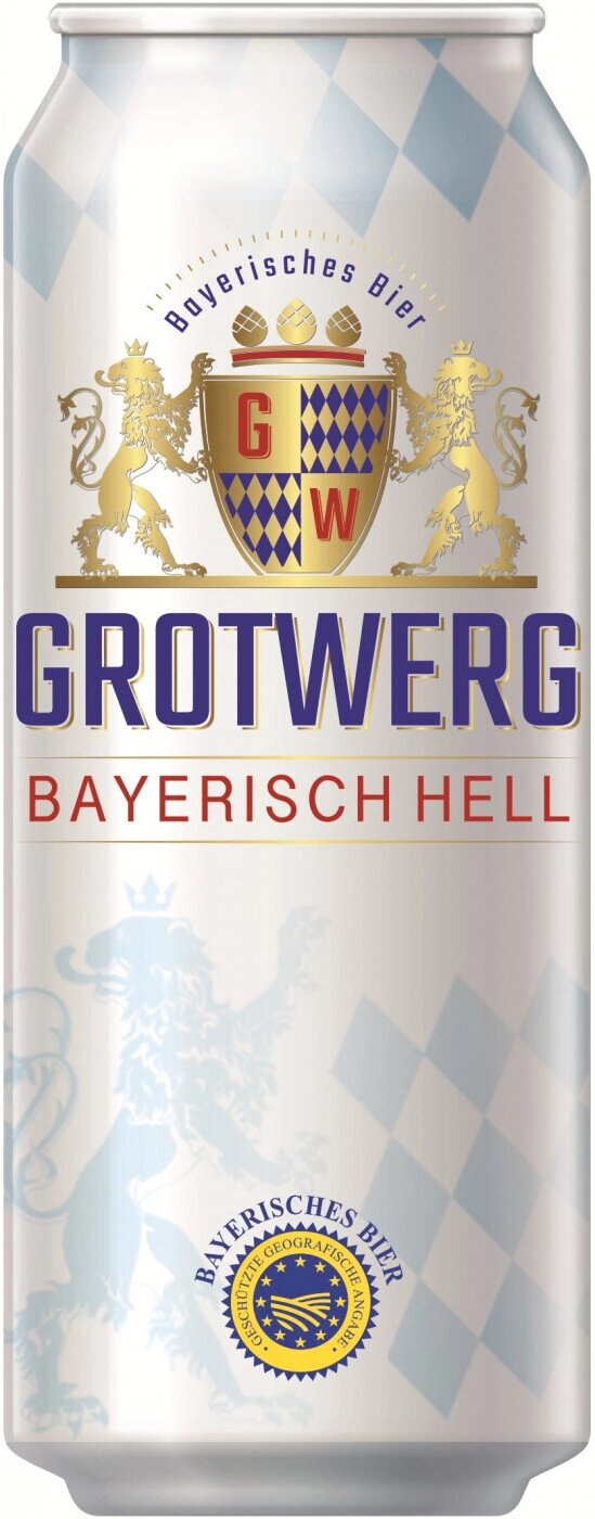 Пиво "Grotwerg" Bayerisch Hell, in can, 0.5 л
