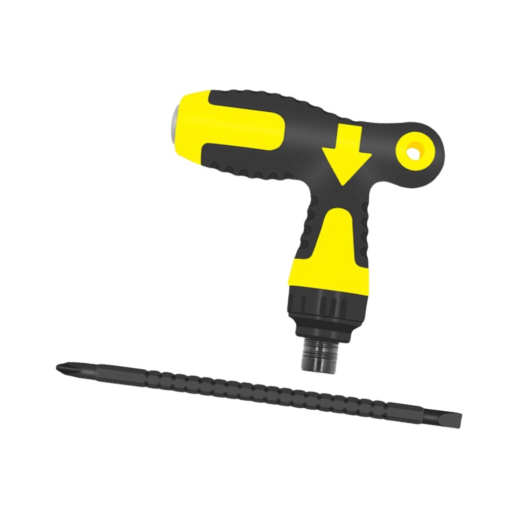 Т-образная отвертка с храповым механизмом-черный