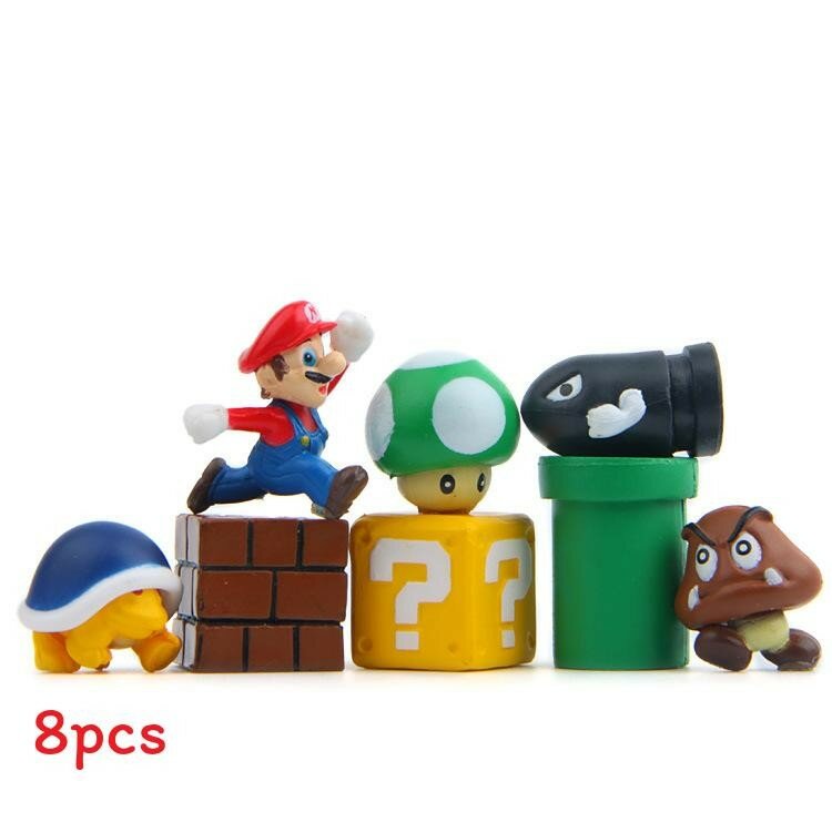 Super mario edgy pvc фигурки с японско-корейским стилем для офисных и хобби дисплеев