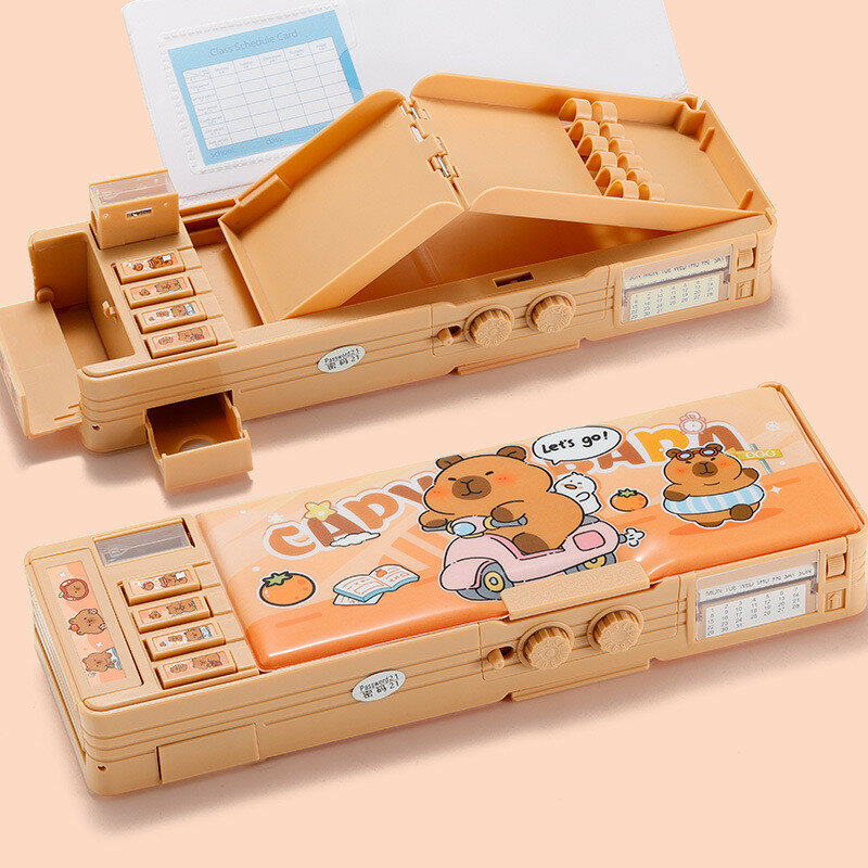 Капибара школьный пенал с паролем большой объем двухсторонний курамии cinnamoroll pochacco для детей