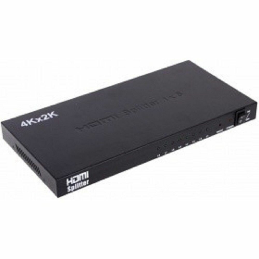 Orient переходник HDMI 4K Splitter HSP0108H, 1 - >8, HDMI 1.4 3D, UHDTV 4K 3840x2160 HDTV1080p 1080i 720p, HDCP1.2, внешний БП 5В 3A, метал. корпус 29987