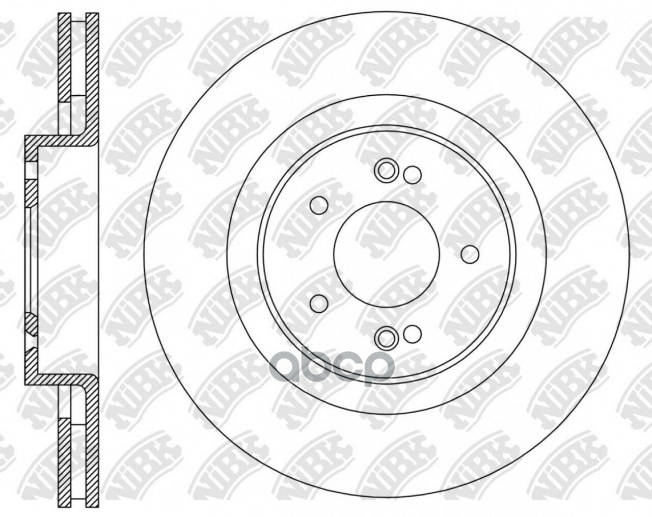 Диск тормозной CHERY Tiggo 7 Pro, Exeed OMODA C5 передний (перфорированный) (1шт.) NIBK NiBK арт. RN2326DSET