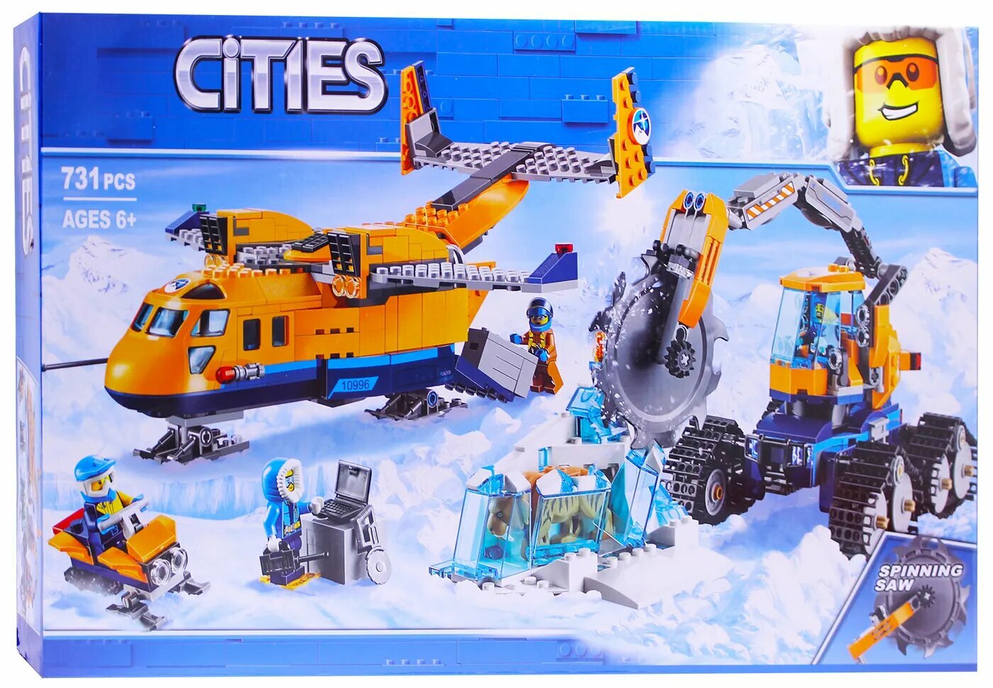 Конструктор Cities Сити Арктический транспортный самолёт 10996, 731 дет.