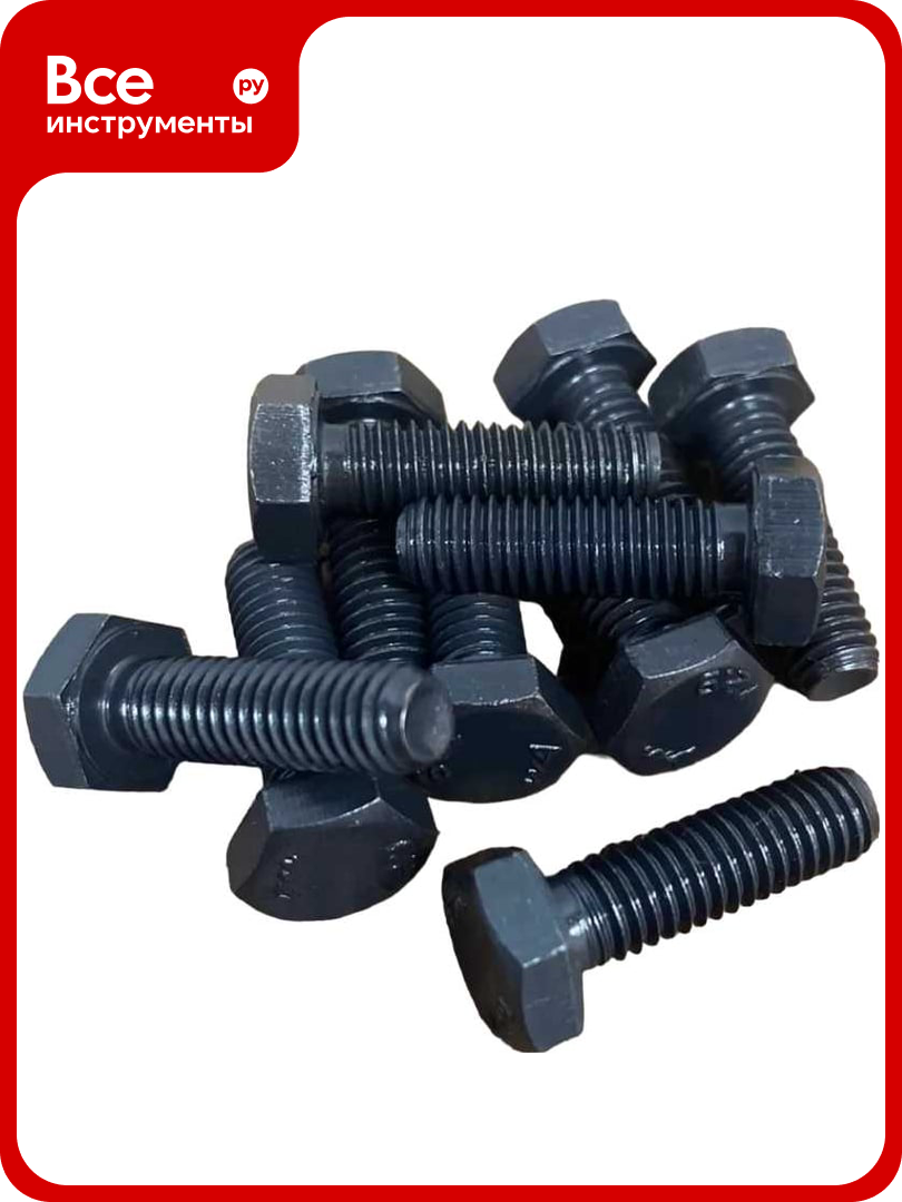 Болт 23 Болта М8x40 мм, DIN933, высокопрочный класс прочности 12.9 черный, 10 шт. П0000023552, машиностроении
