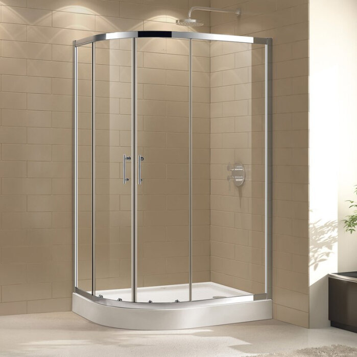 Душевой уголок Cezares Eco O-RH-2 120x90, профиль хром, стекло прозрачное