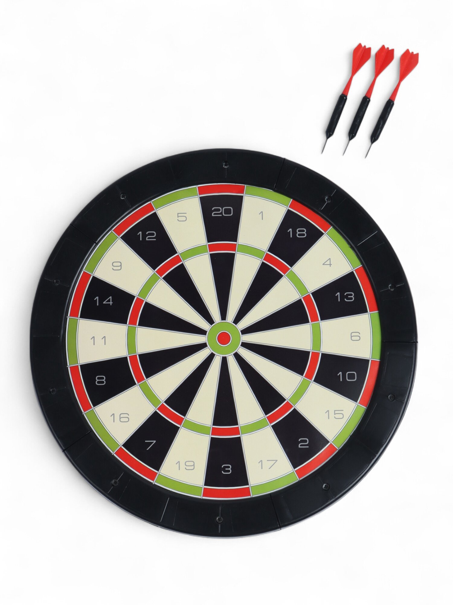 Дартс «евро», d=43 см, толщина 3 см, 2 дротика, дротик 13.5×2.5 см