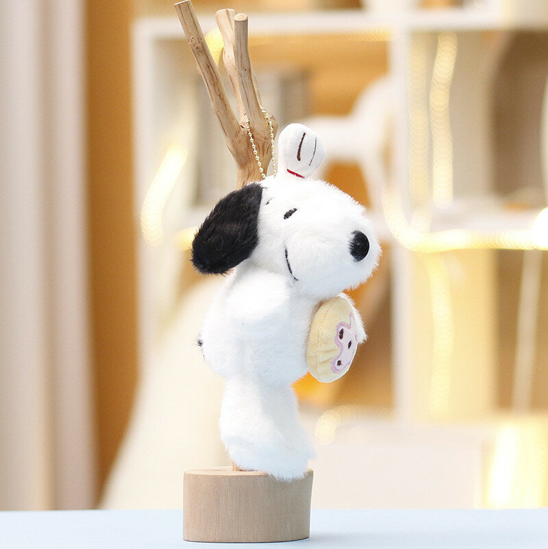 Snoopy character stuffed keychain with soft short plush for kids and fans