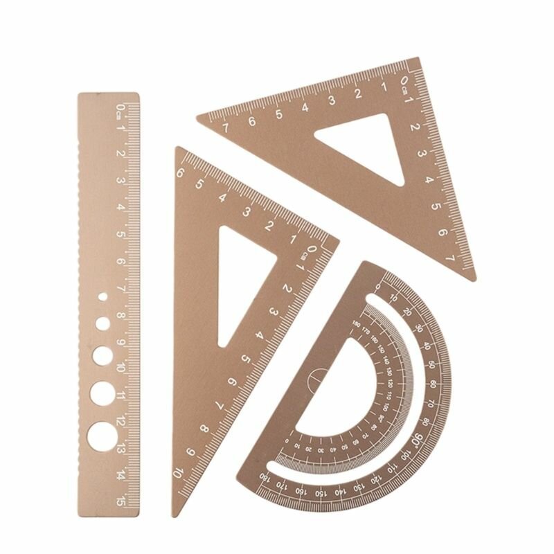 Набор линейок Из алюминиевого Сплава-Коричневый Линейок