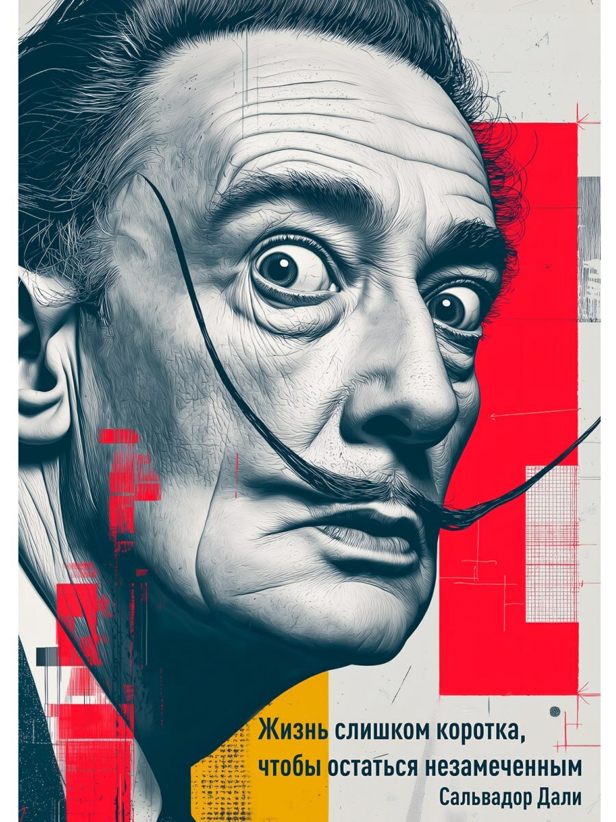 Постер "Сальвадор Дали". Эксклюзивный дизайн. А4 (297*210) мм. Высокое качество.