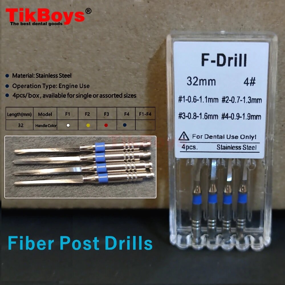 RAISYOU Эндодонтические развертки Peeso 28 мм/32 мм #1-6 F-Drill-32mm-4