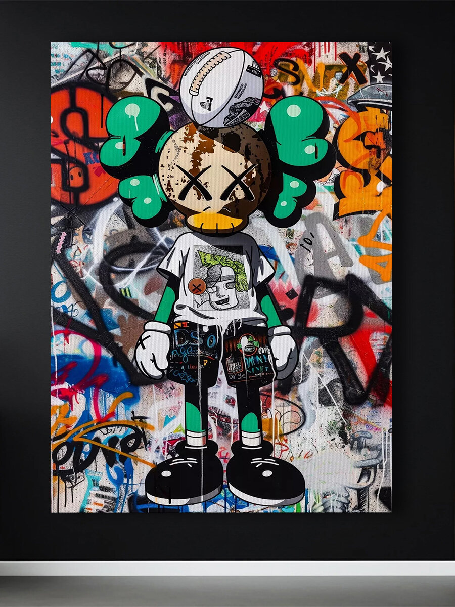 Картина интерьерная - "KAWS / кавс, Mickey Mouse" , 40х60 см.