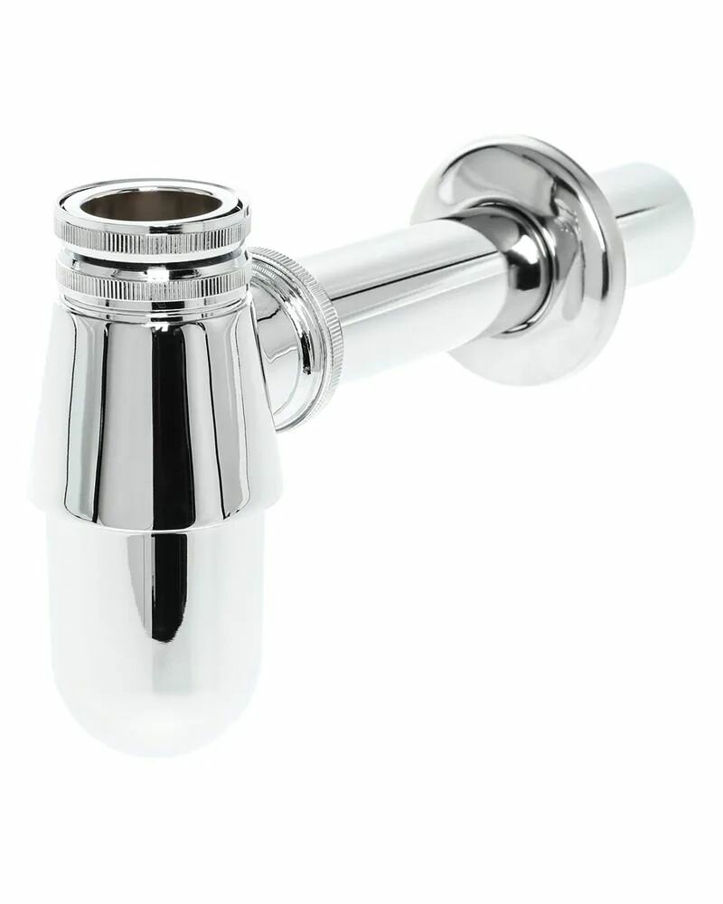 Сифон для раковины WIRQUIN CLASSIC без выпуска с пристенной трубой и декором (отводом с розеткой) латунь хромированная SL211B