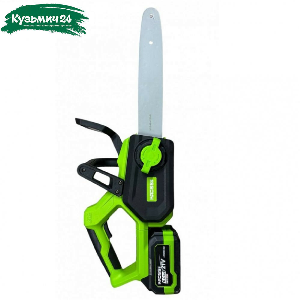 Пила аккумуляторная Kross 21V-12 Green, бесщеточный двигатель, 2 акк. х 6,0Ah+з. у, 1 шт