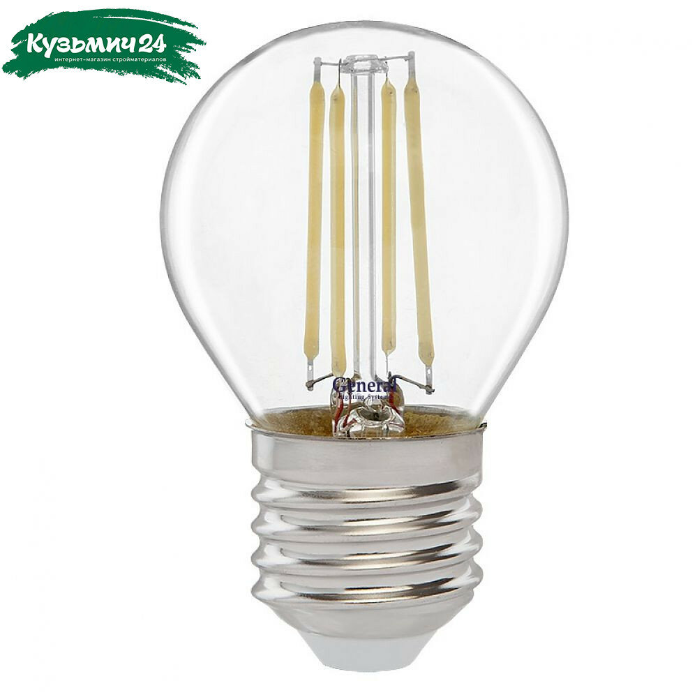 Филаментная светодиодная лампа General Lighting Systems GLDEN-G45S 7 Вт E27 2700К шар