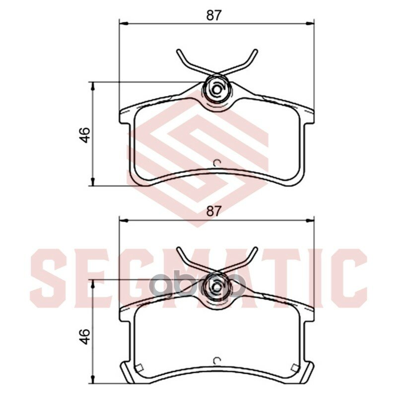 Колодка торм диск зад TOYOTA AVENSIS (_T22_) 09/97-02/03 / TOYOTA AVENSIS Estate (_T22_) 09/97- SEGMATIC арт. SGBP2853