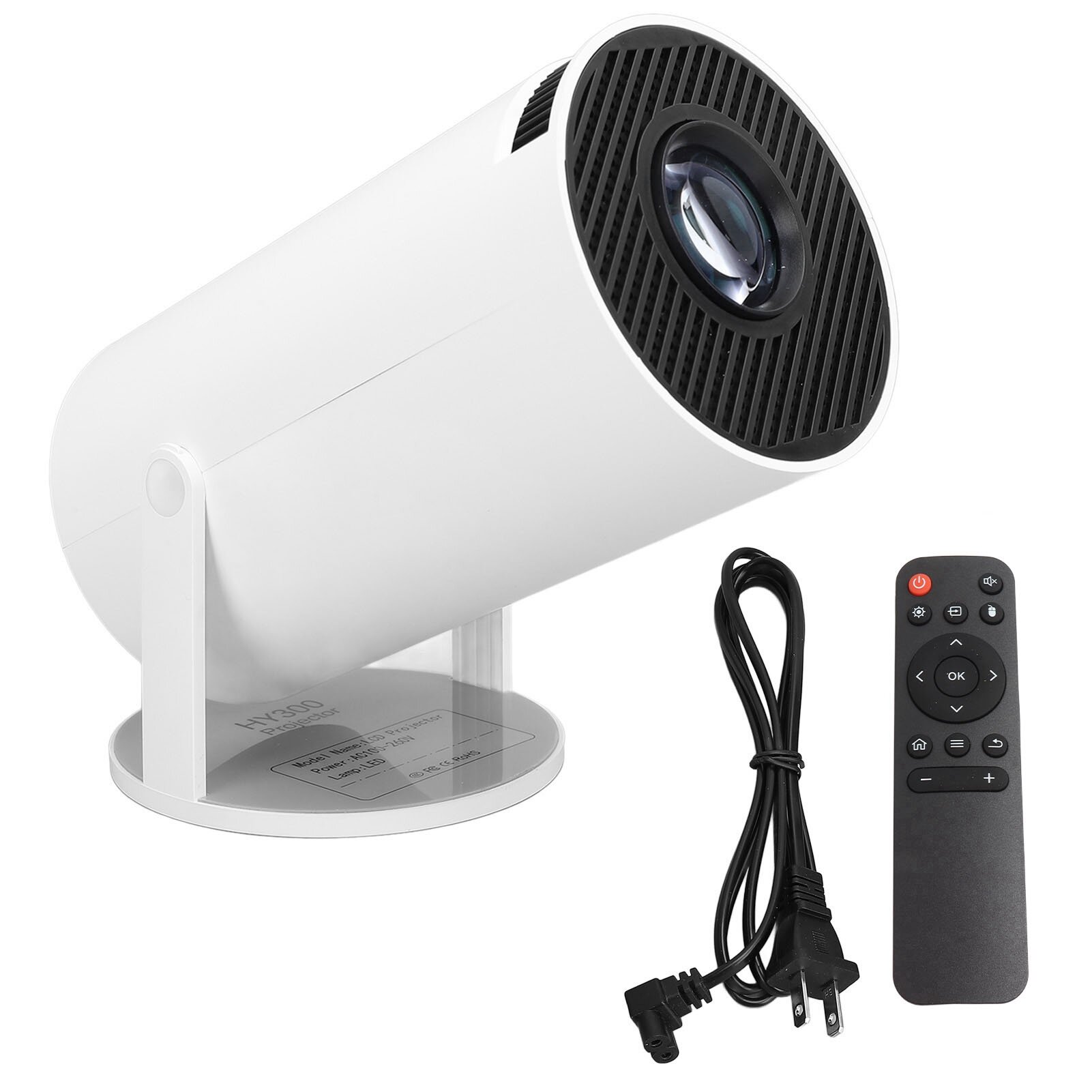 Проектор 5G WiFi Bluetooth 1080P FHD портативный кинопроектор с поворотом на 180 градусов 1 ГБ ОЗУ 8 ГБ ПЗУ Android 11.0 с вилкой США 100-240 В