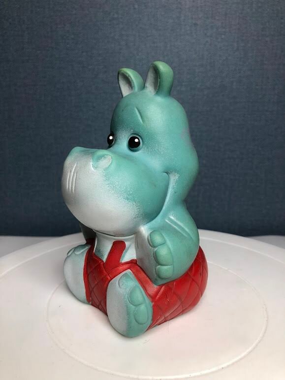 Игрушка винтажная, з-д Красный треугольник СССР "бегемотик", 14см, резина